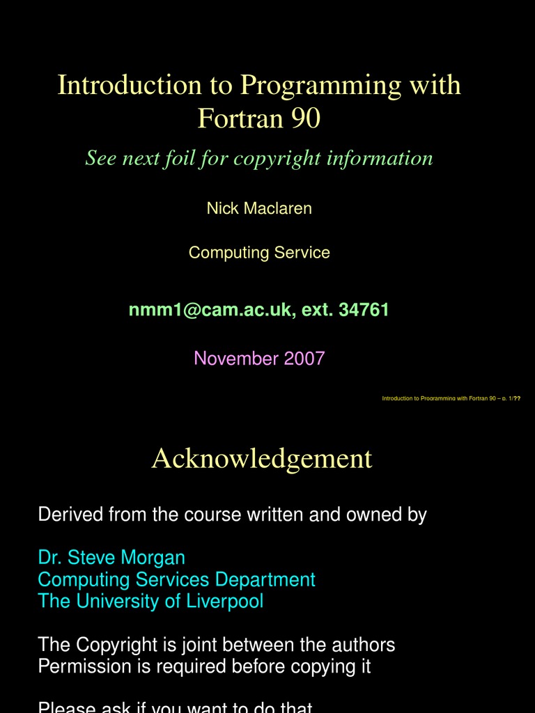 Fortran Learning Cambridge University Pdf Trigonometric Functions Data Type