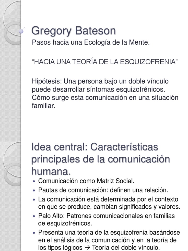 Gregory Bateson | PDF | Esquizofrenia | Comunicación