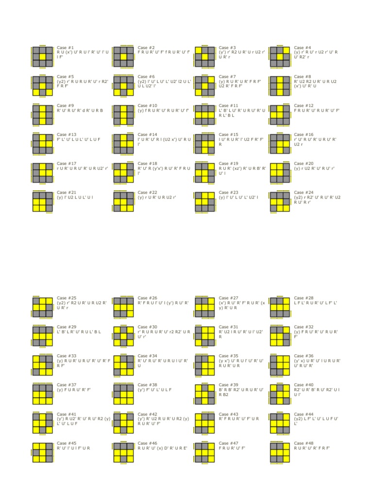 OLL Cases in the Rubik's Cube | Popular Scholarship | Puzzles | Free 30 ...