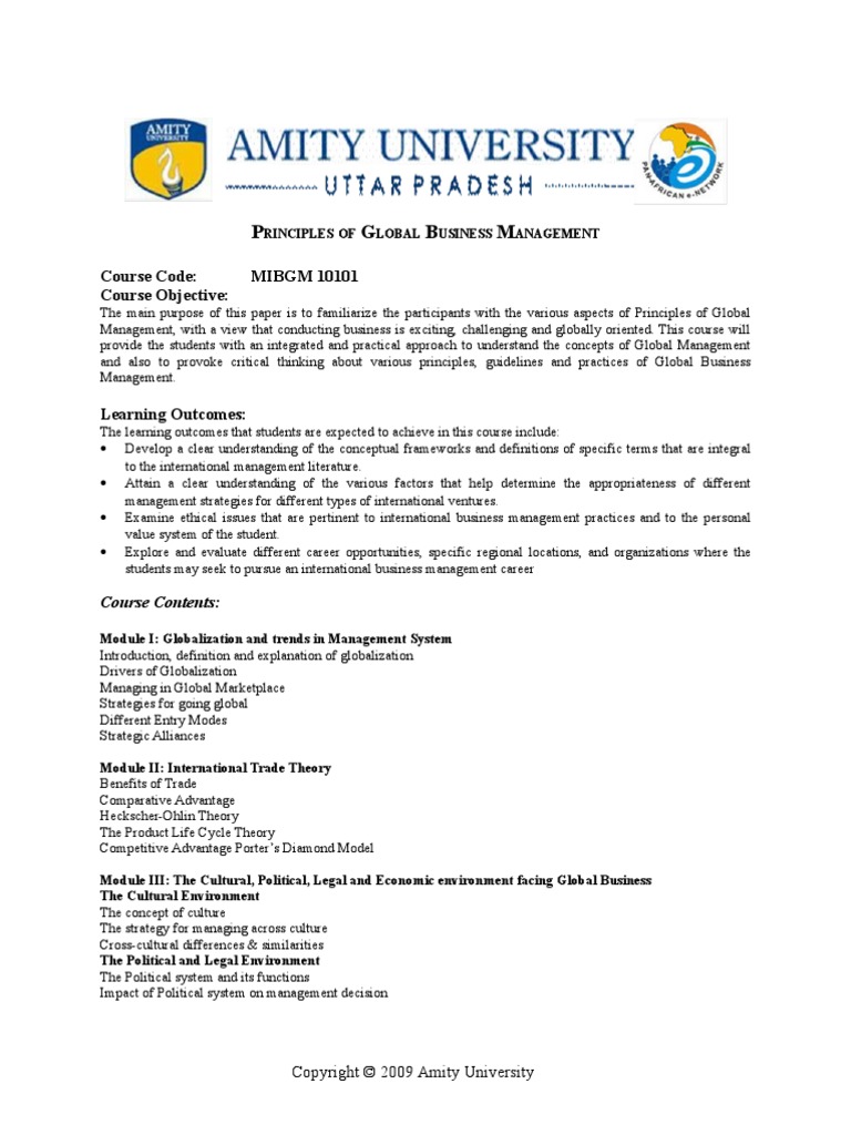 Mbaib Syllabus Sem1 | PDF