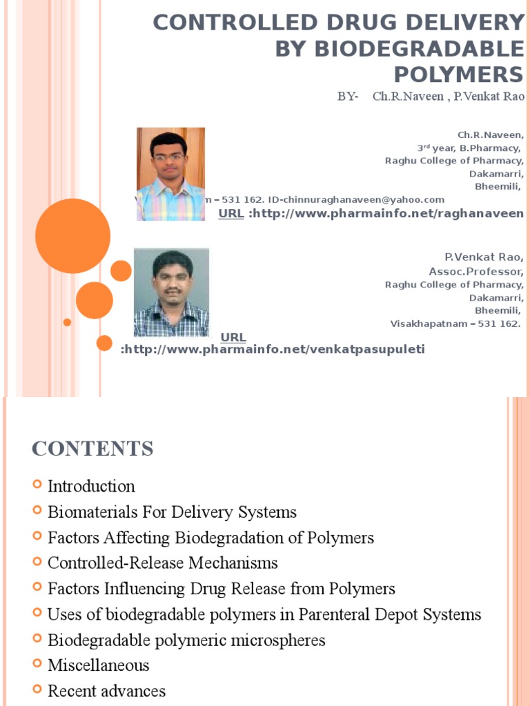 Biodegradable Polymers in Drug Delivery | PDF | Biodegradation | Polymers