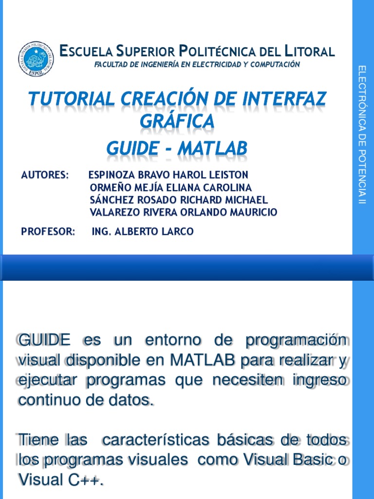 Matlab y Guide Tutorial | PDF | Programa de computadora | Programación