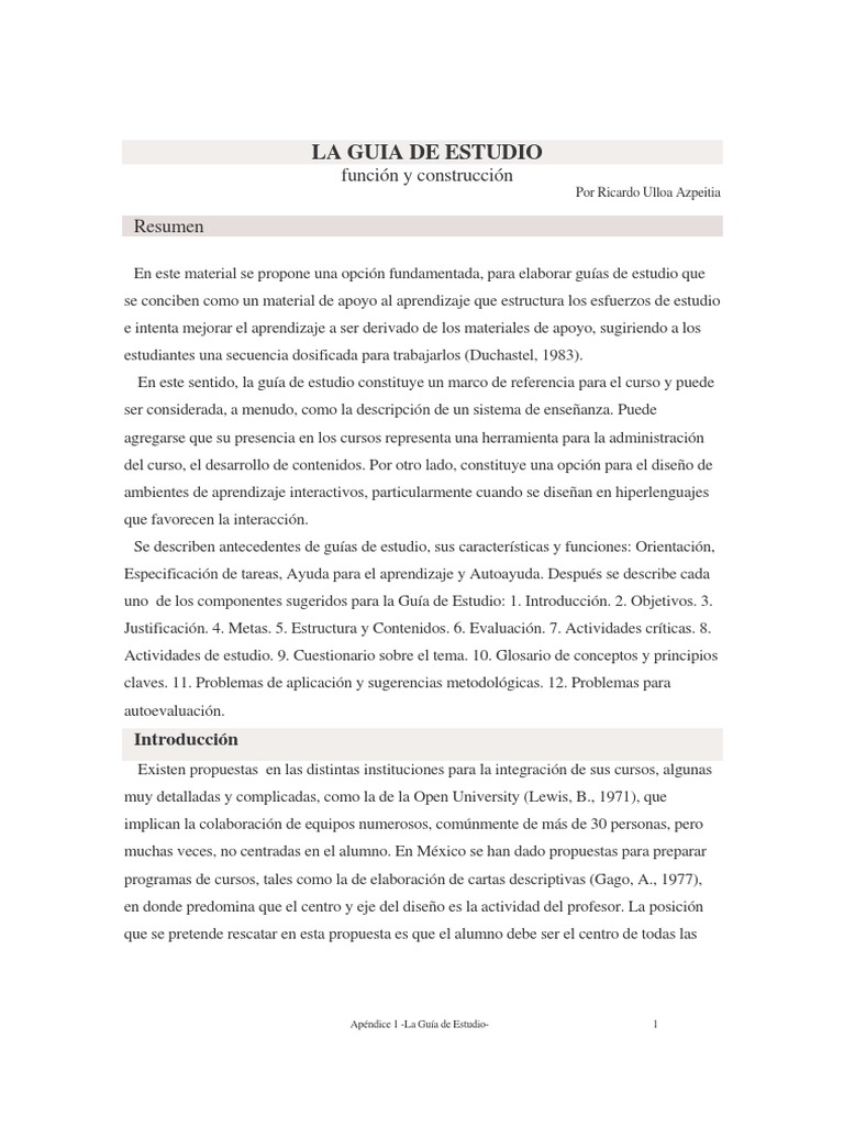 Cómo Hacer Una Guia de Estudio | PDF | Evaluación | Aprendizaje