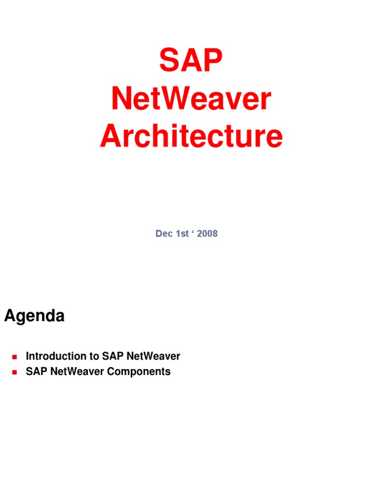 B I - Sap Netweaver - Powerpoint Show | PDF | Application Server | Sap Se