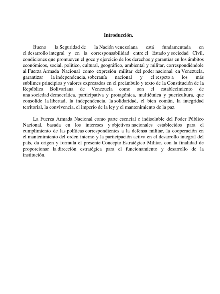 El Nuevo Concepto de Defensa Integral | PDF | Nación | Estado (política)