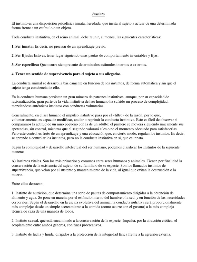 Teoría de los Instintos según Freud | PDF | Sigmund Freud | Instinto