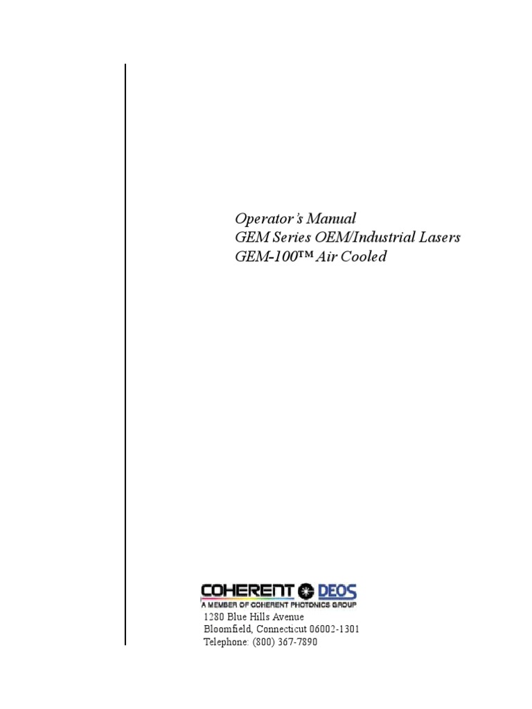 Operator Manual Series GEM OEM Industrial Lasers GEM | PDF | Power ...