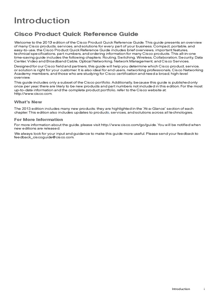 Cisco Reference Guide January 2013 | PDF | Cisco Systems | Wireless ...