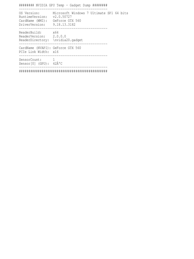 NVIDIA GTX 560 GPU Temperature Report | PDF