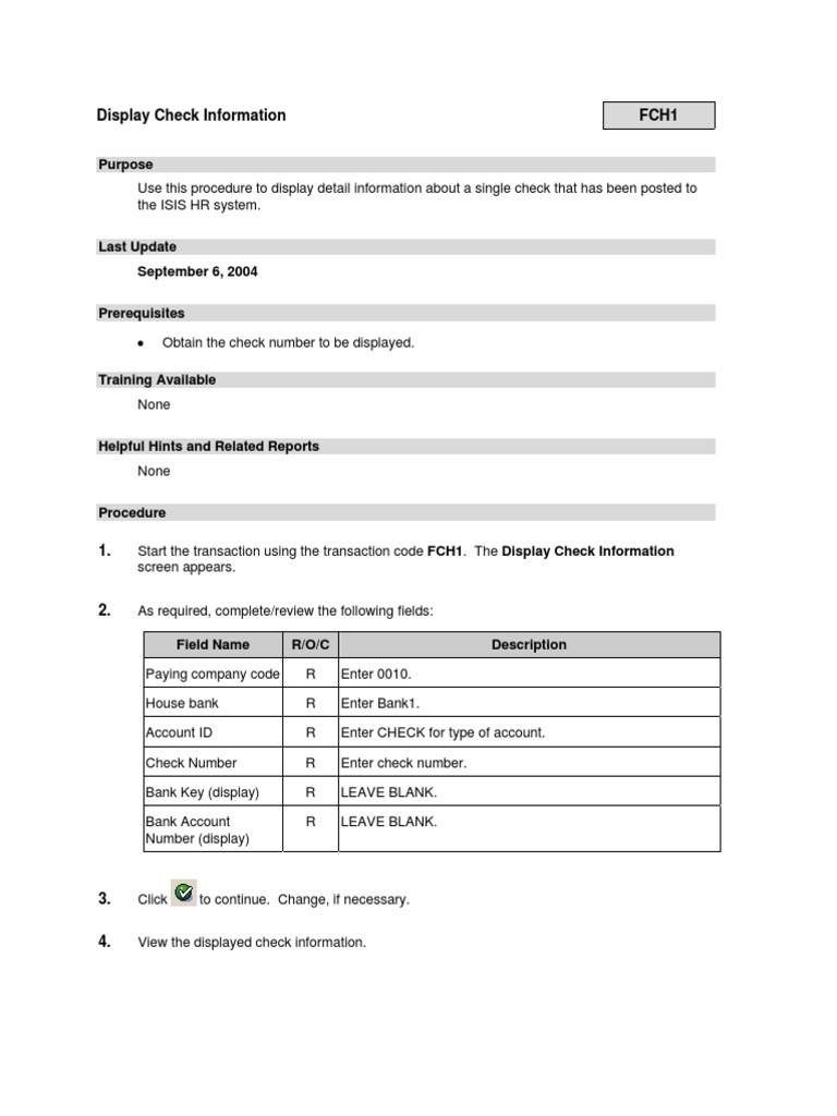 SAP Check Display Guide | PDF