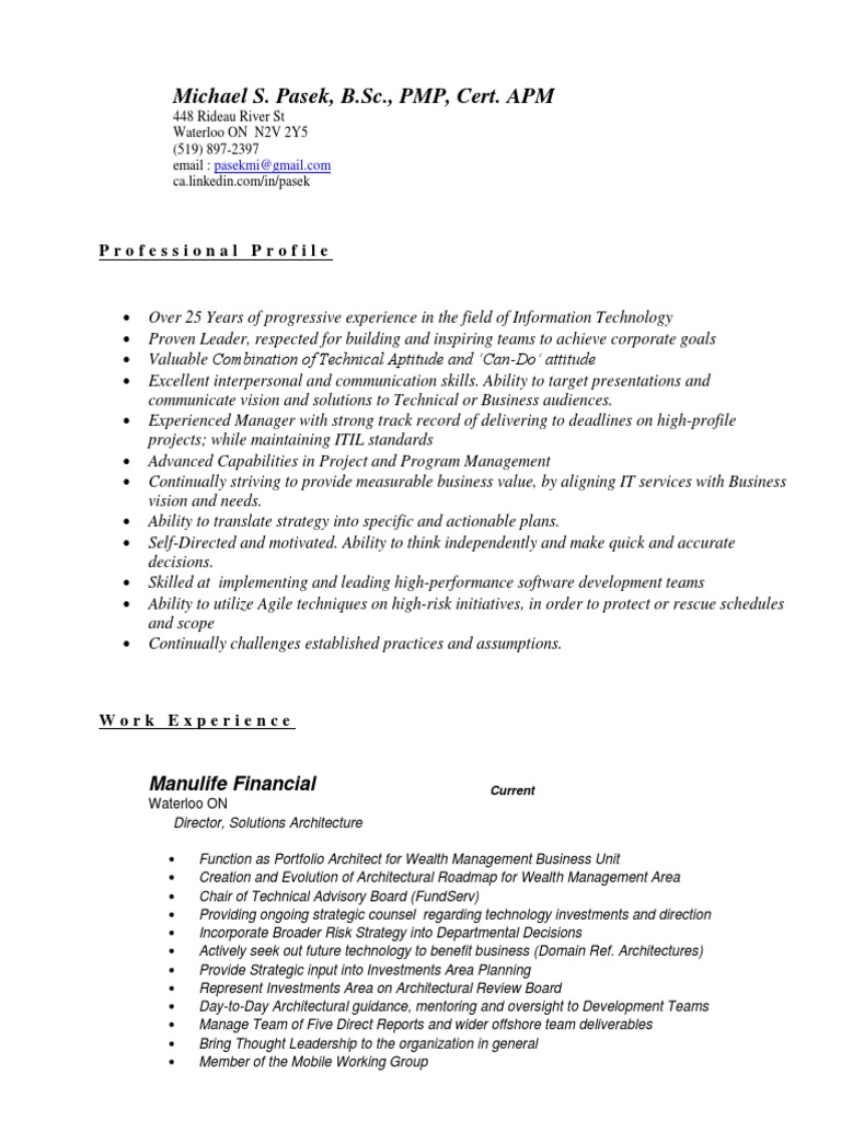 Michael Pasek's Resume | PDF