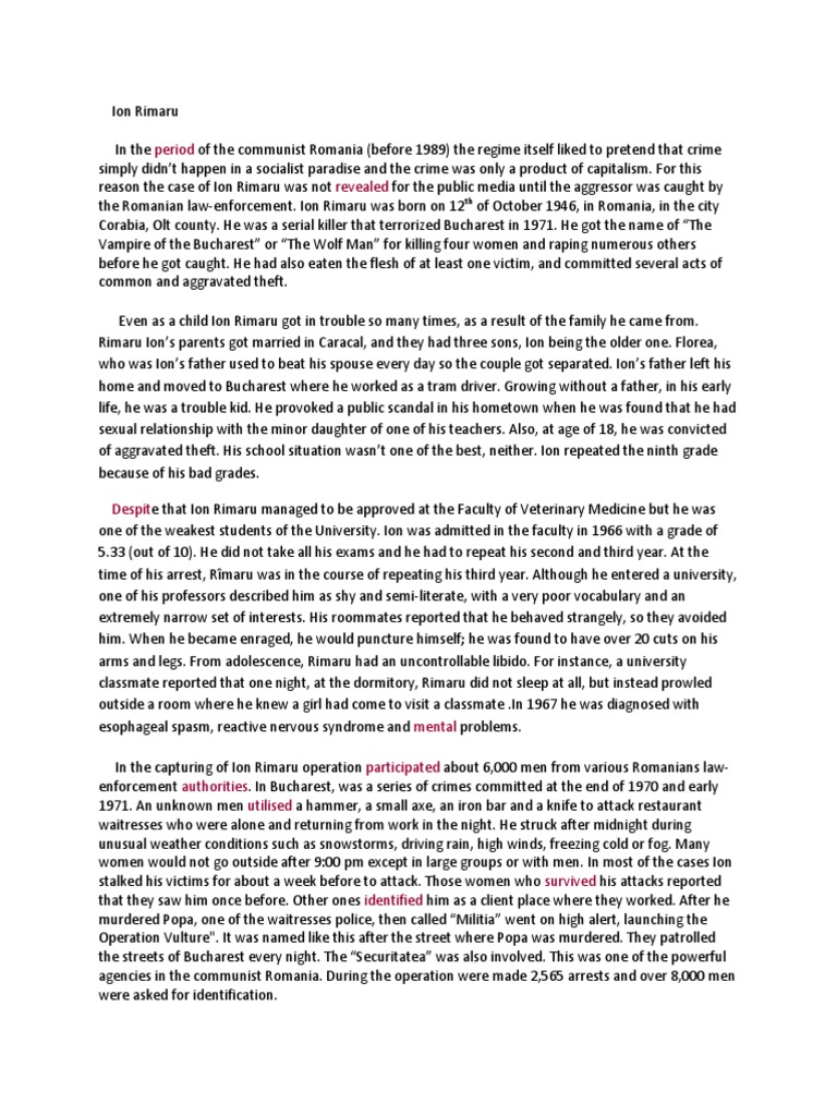 Ion Rimaru Essay | PDF | Deviance (Sociology) | Justice