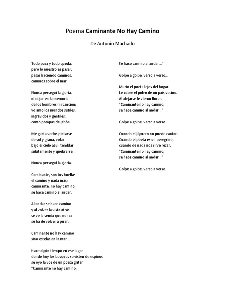 Poema Caminante No Hay Camino | PDF