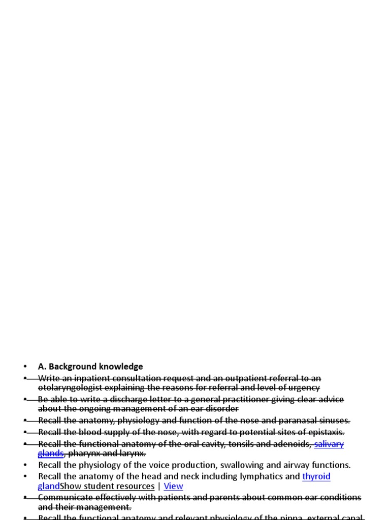 ENT Anatomy and Ear Disease Management | PDF | Ear | Otorhinolaryngology