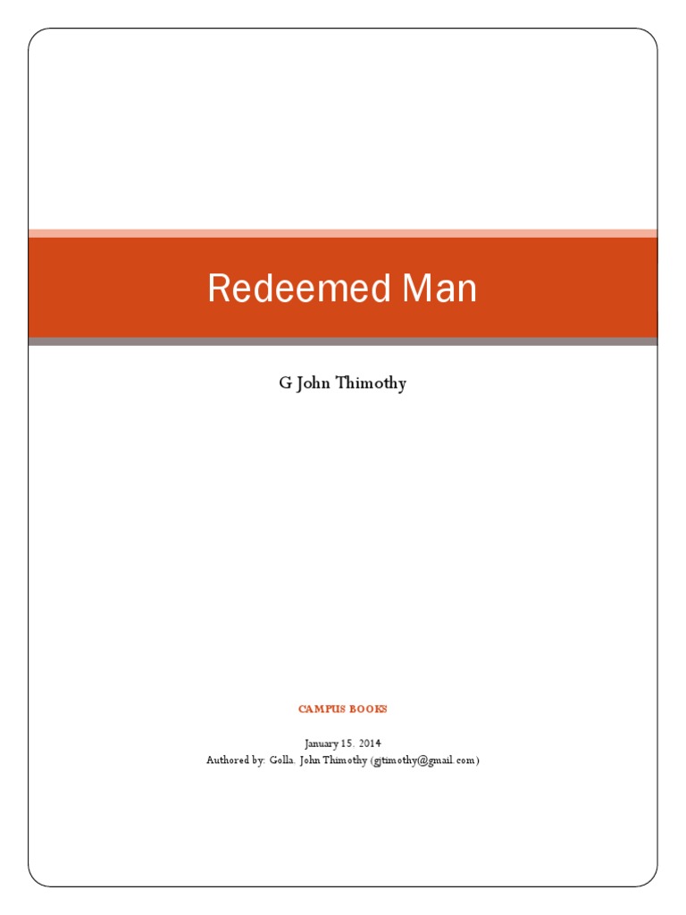 Redeemed Man: G John Thimothy | PDF | Redemption (Theology) | Salvation