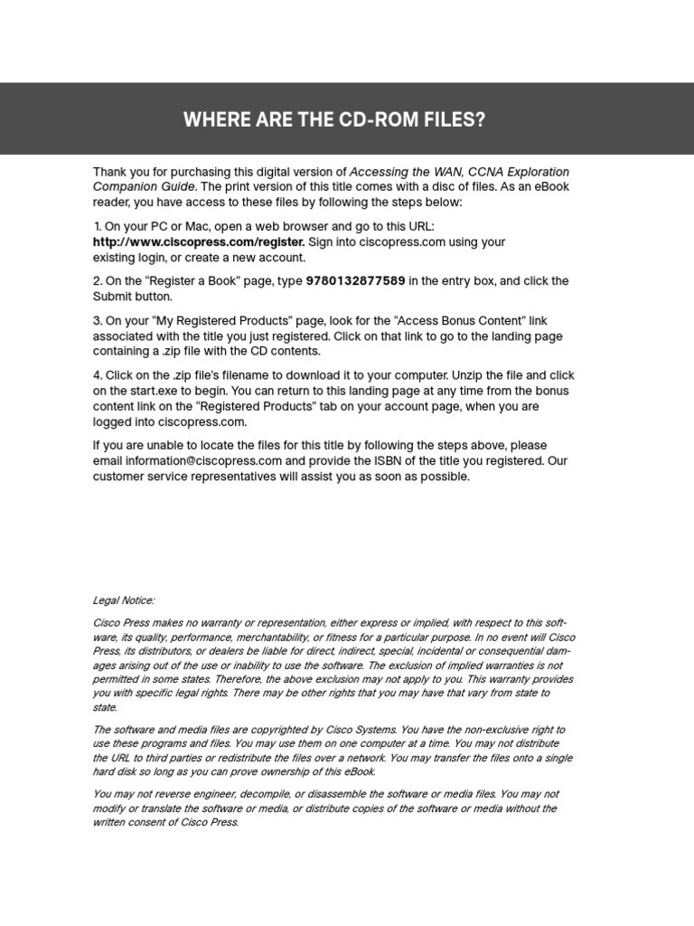 Where Are The Cd-Rom Files?: Companion Guide. The Print Version of This ...