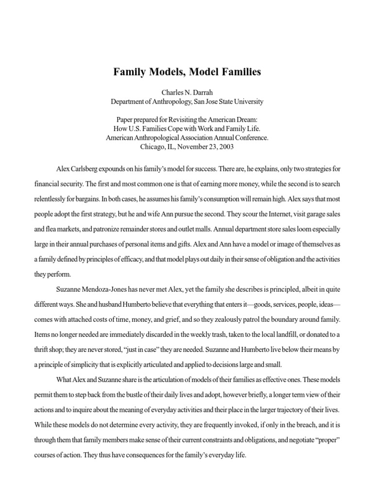 Family Models Model Families | PDF | Lifestyle (Sociology) | Self