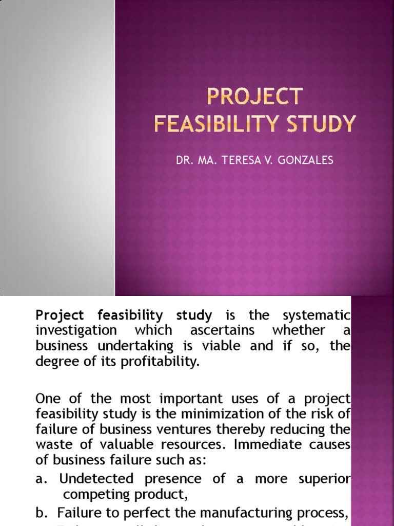 An Outline and Analysis of a Comprehensive Project Feasibility Study ...