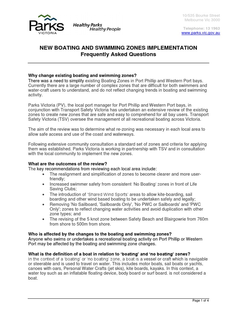 Boat Zone and Swimming Zones Review FAQs | PDF | Watercraft | Human ...