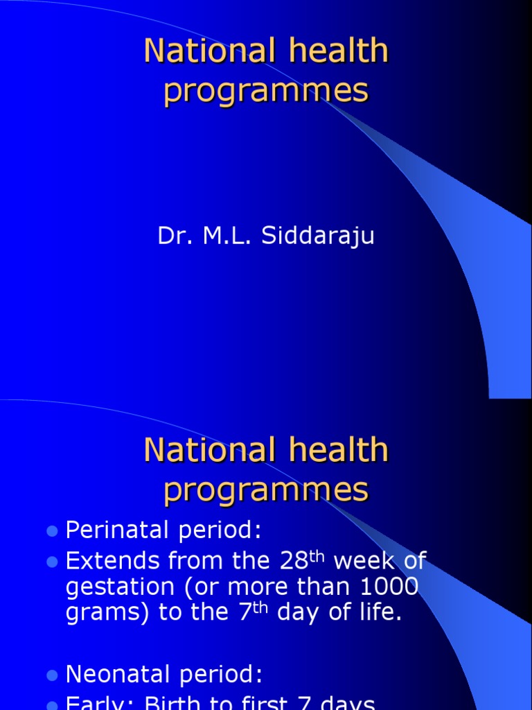 National Health Programmes in India: An Overview of Nutritional ...