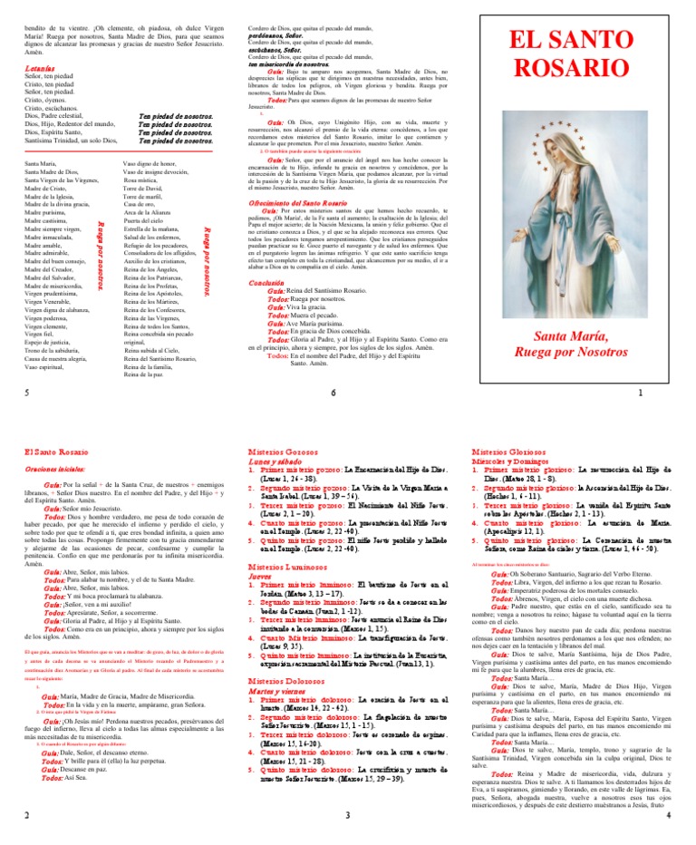 El Santo Rosario | Descargar gratis PDF | María, madre de Jesús | Rosario