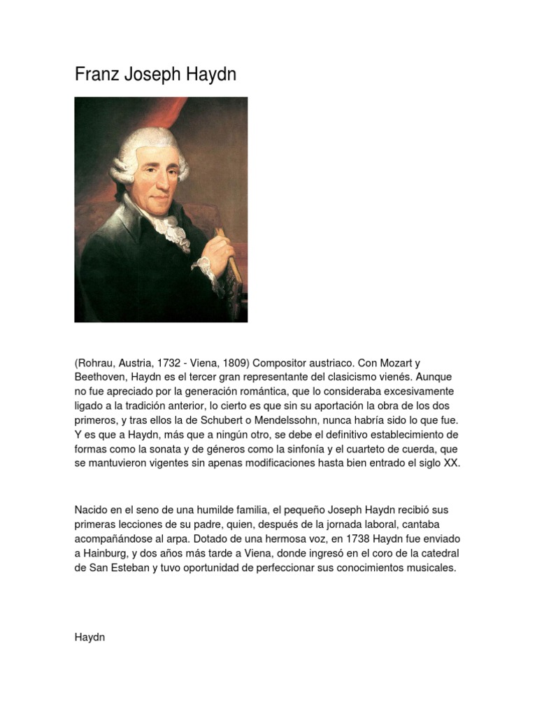 Franz Joseph Haydn | Música clásica | Teoría musical