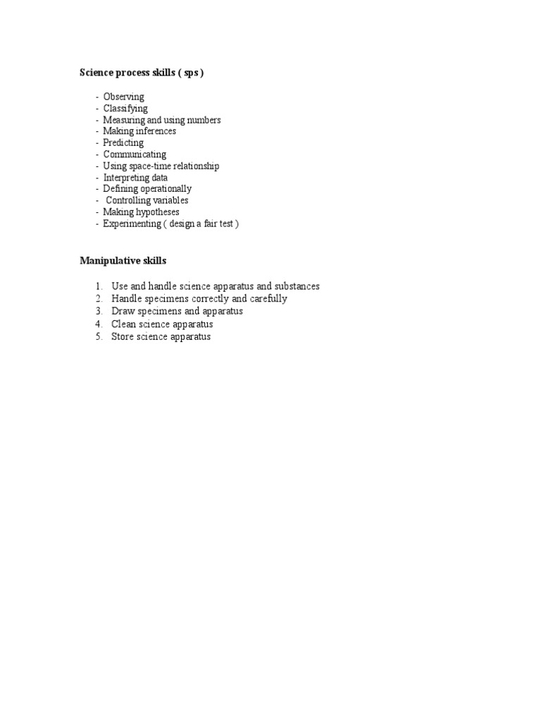 Essential Science Process Skills Guide | PDF | Computers