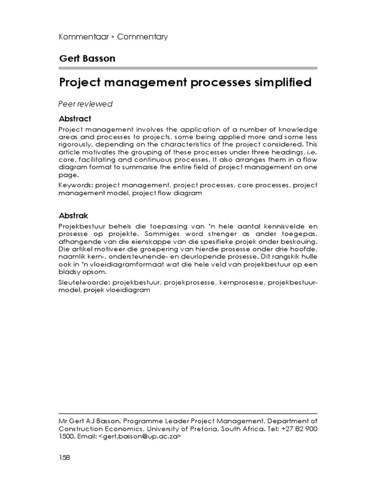 Project Management Processes Simplified | Download Free Pdf | Project 
