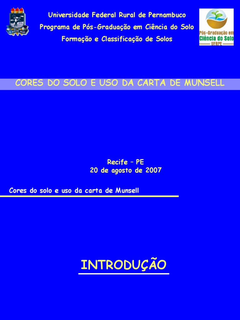 Apresentação de Cor Do Solo e Uso Da Carta de Munsell | PDF | Solo | Cor