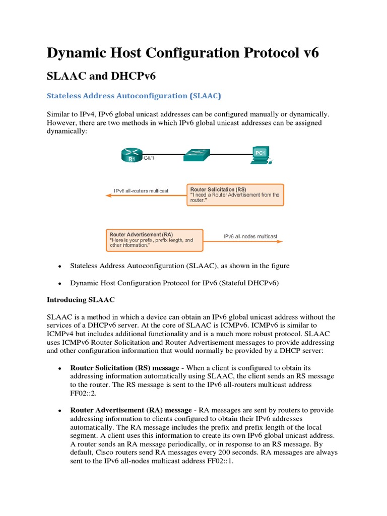 Dynamic Host Configuration Protocol v6: Slaac and Dhcpv6 | PDF | I Pv6 ...