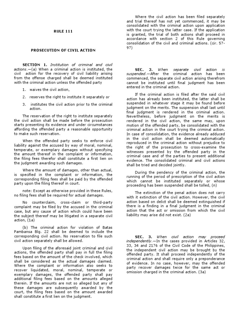 Rule 111 | PDF | Lawsuit | Judgment (Law)