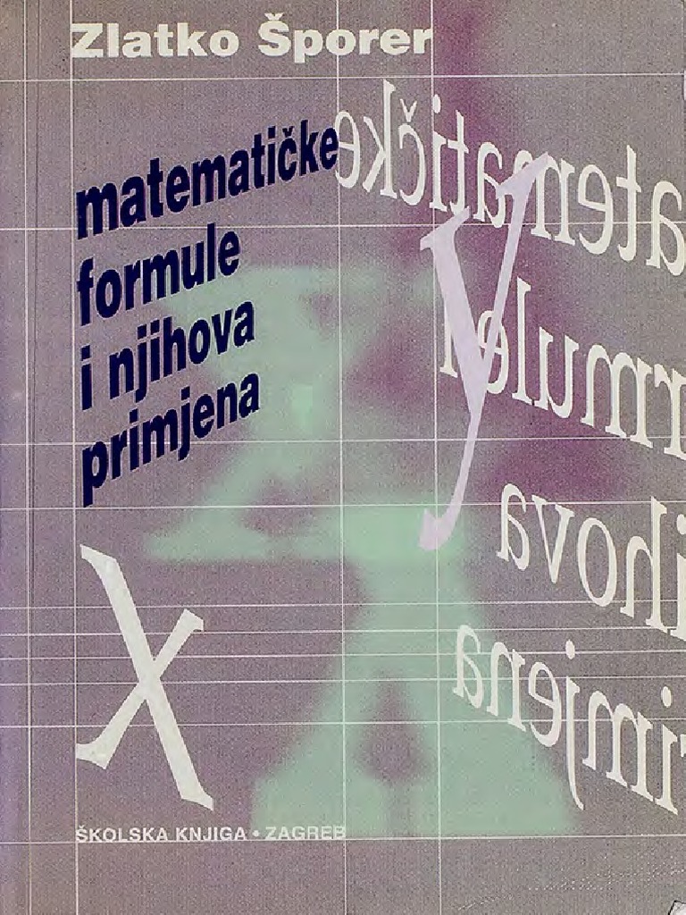 Matematicke Formule I Njihova Primjena | PDF