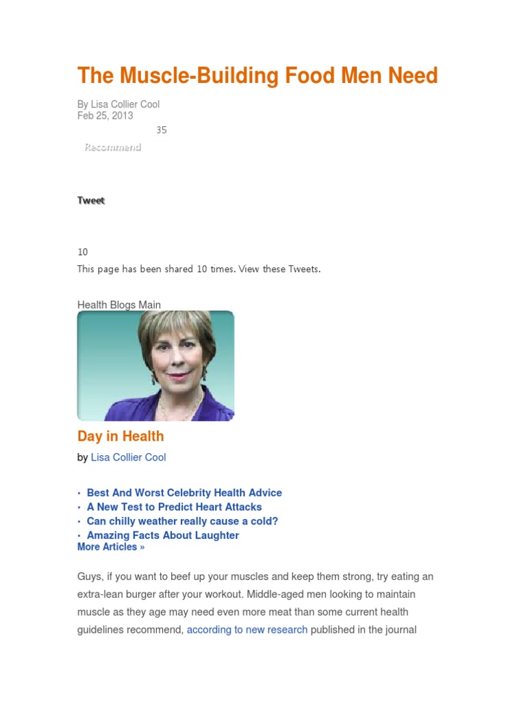 The Muscle-Building Food Men Need: Day in Health | PDF | Meat ...