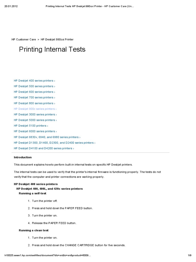 Internal Tests 990cxi | PDF | Printer (Computing) | Classes Of Computers