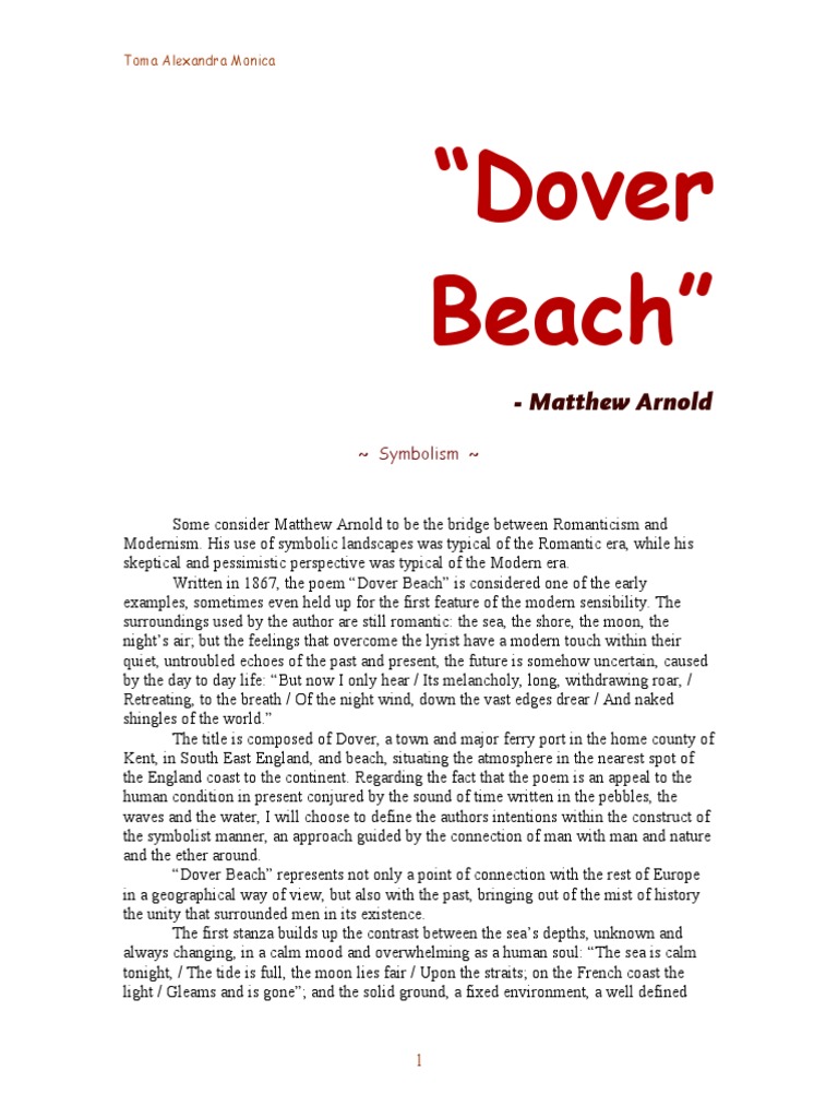 "Dover Beach": - Matthew Arnold | PDF