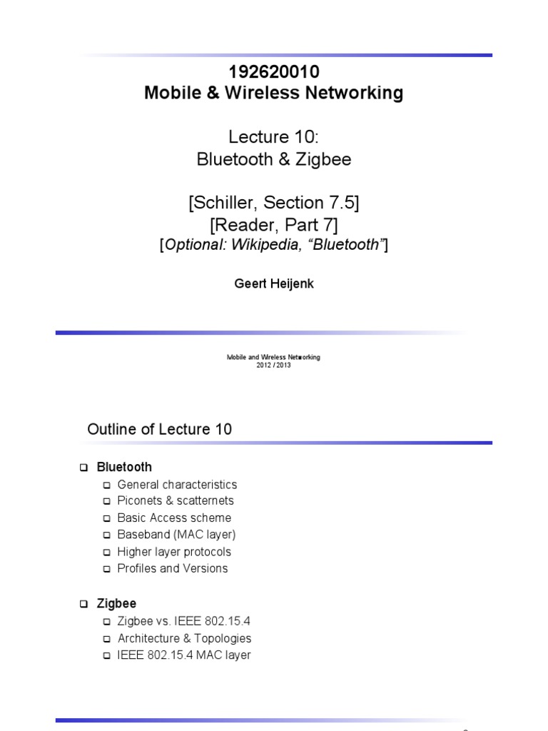 Bluetooth Zigbee | PDF | Bluetooth | Network Protocols