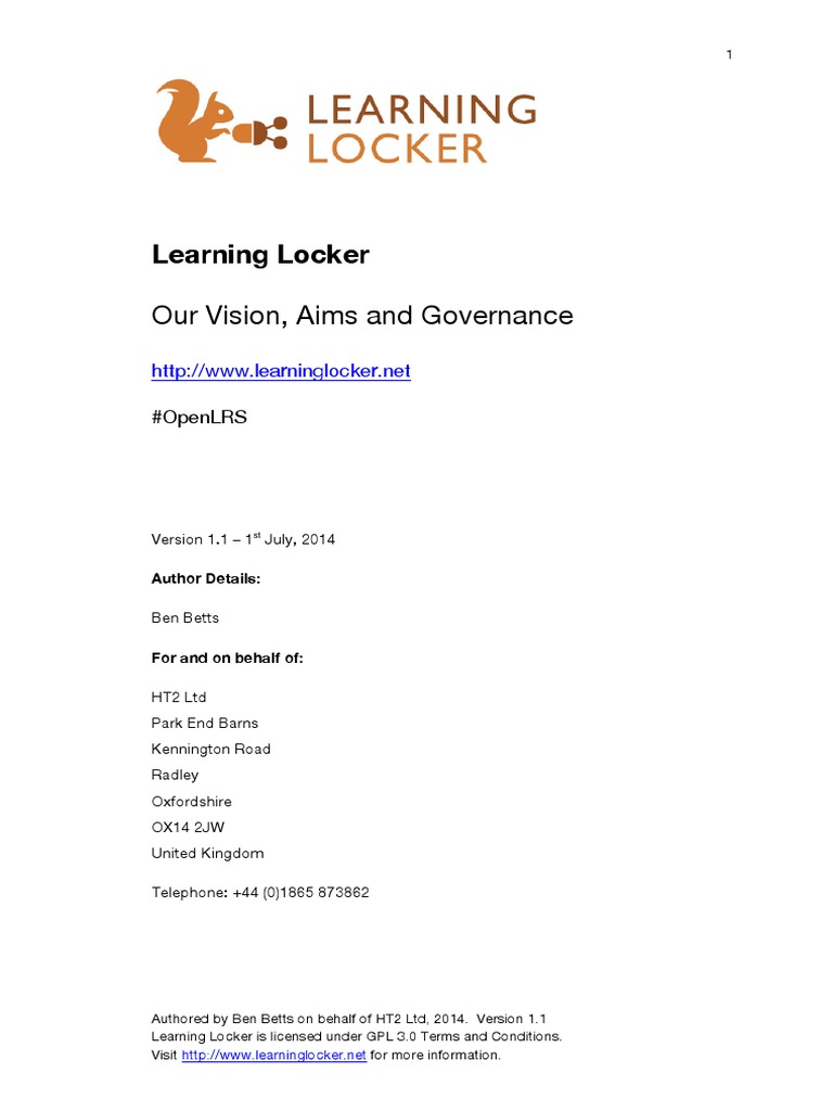 LearningLocker Vision | PDF | Software | Application Programming Interface