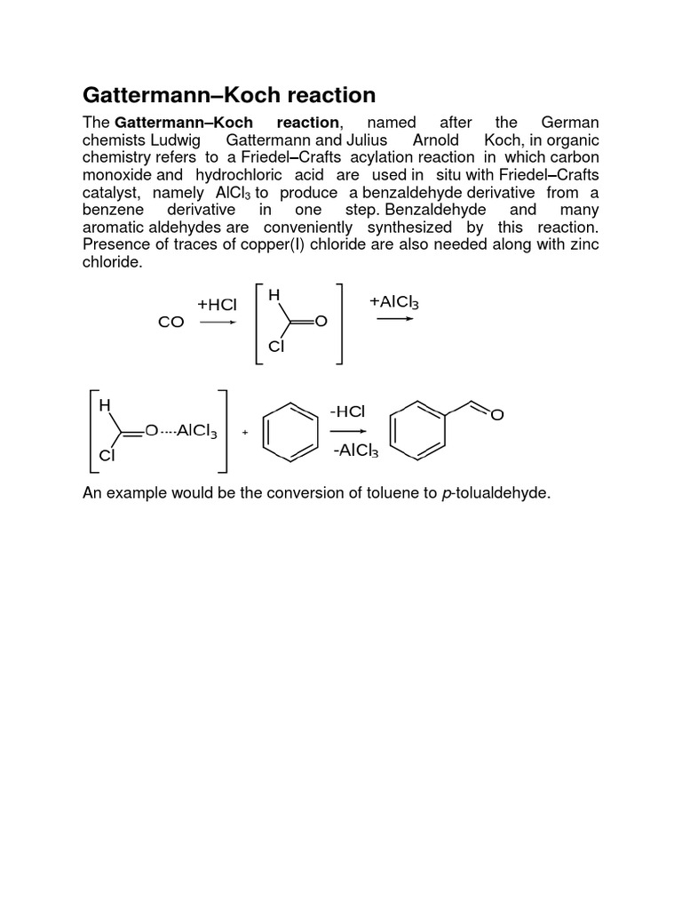 Gattermann Koch Reaction | PDF