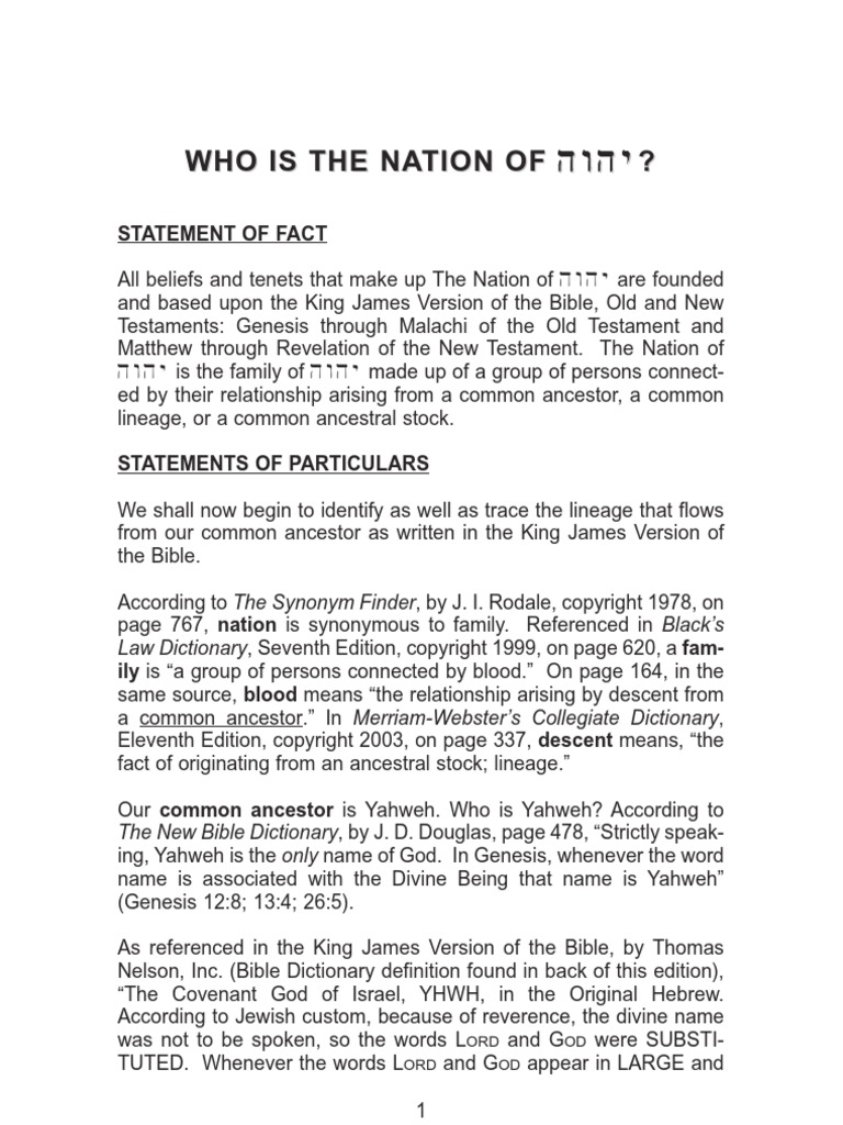 Who Is The Nation of Yahweh | PDF | Tetragrammaton | Ten Commandments