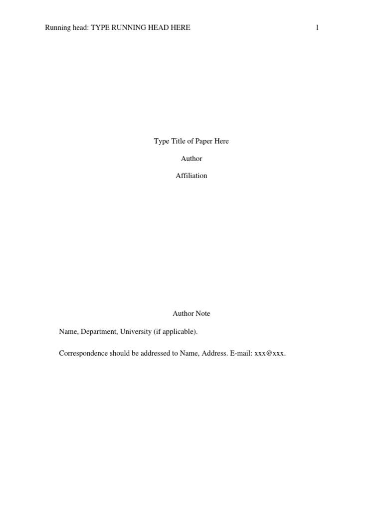 Manuscript Template APA Style 6th Ed | PDF