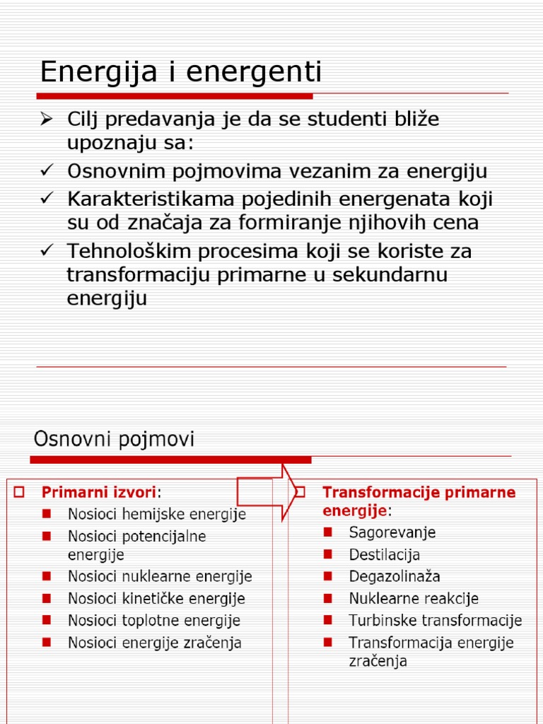 1 - Osnovni Pojmovi Iz Energetike | PDF