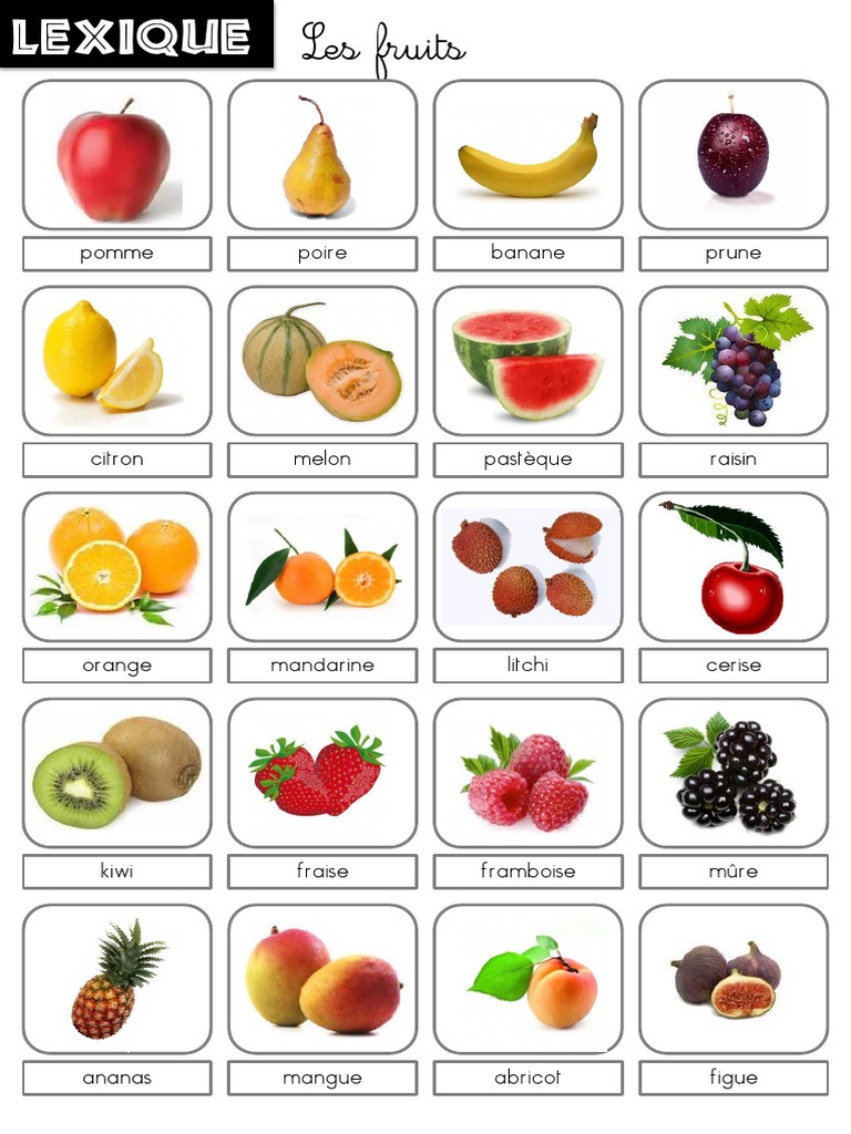 Vocabulaire des Fruits en Français | PDF