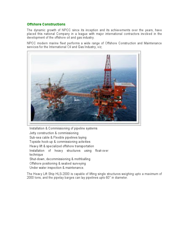 Offshore Constructions | PDF