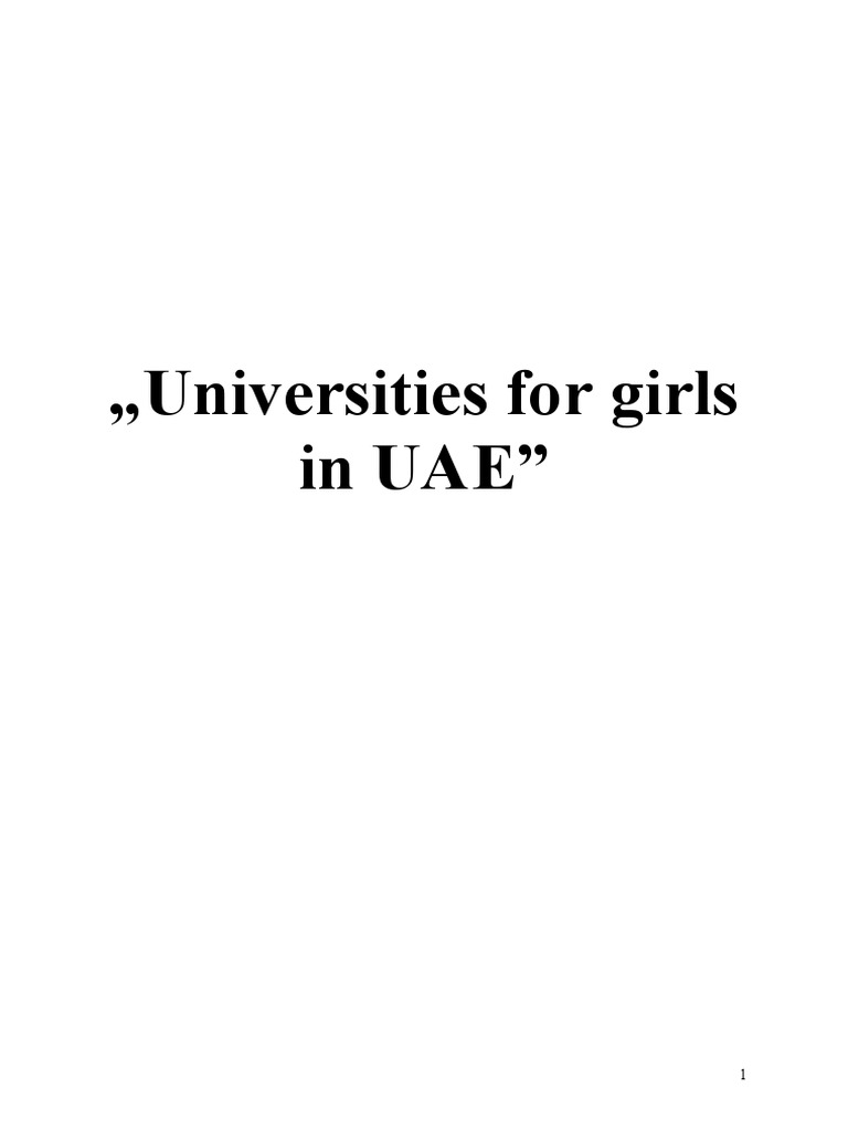 Universities For Girls in UAE | PDF | United Arab Emirates | University