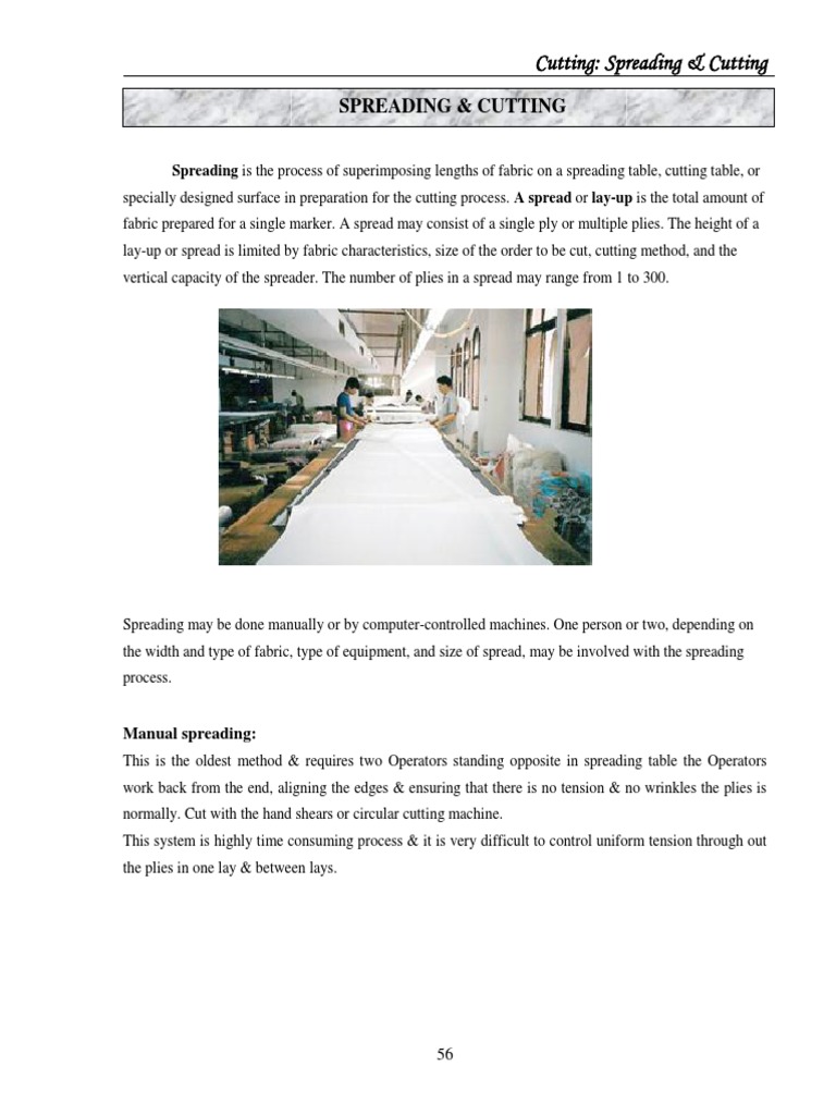 Fabric Spreading and Cutting Techniques | PDF | Textiles | Production ...
