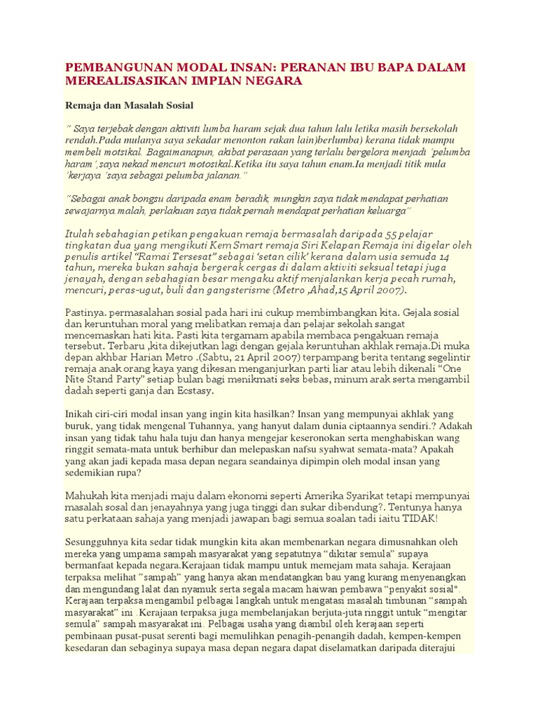 Pembangunan Modal Insan | PDF