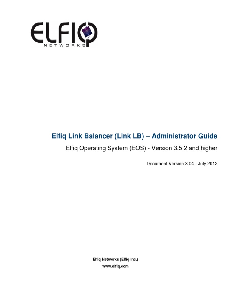 Elfiq Linkbalancer Administrator Guide v3 04 PDF | PDF | Router ...