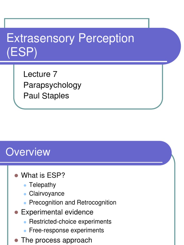 Understanding Extrasensory Perception (ESP) | PDF | Extrasensory ...