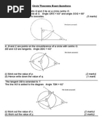 Circle-Theorems CorbettMaths Exam Questions | PDF | Circle | Angle