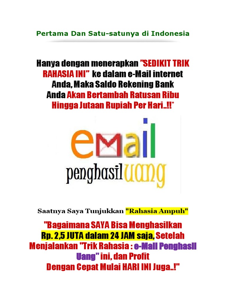 E-Mail Penghasil Uang Otomatis | PDF